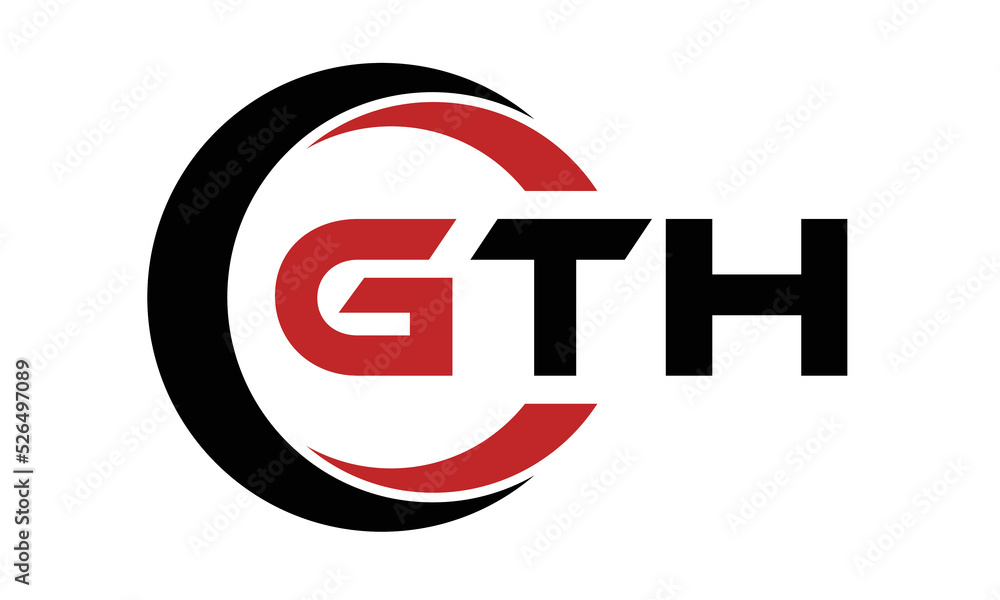 GTH three letter swoosh logo design vector template | monogram logo ...