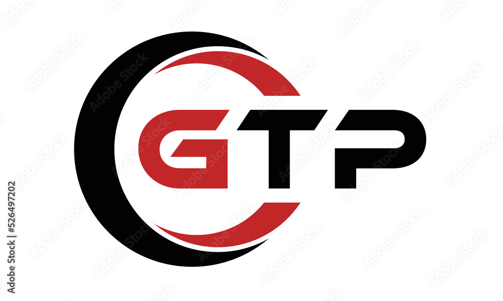 GTP three letter swoosh logo design vector template | monogram logo ...