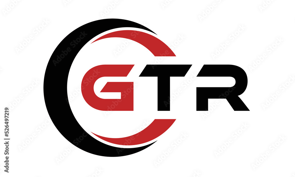 GTR three letter swoosh logo design vector template | monogram logo ...