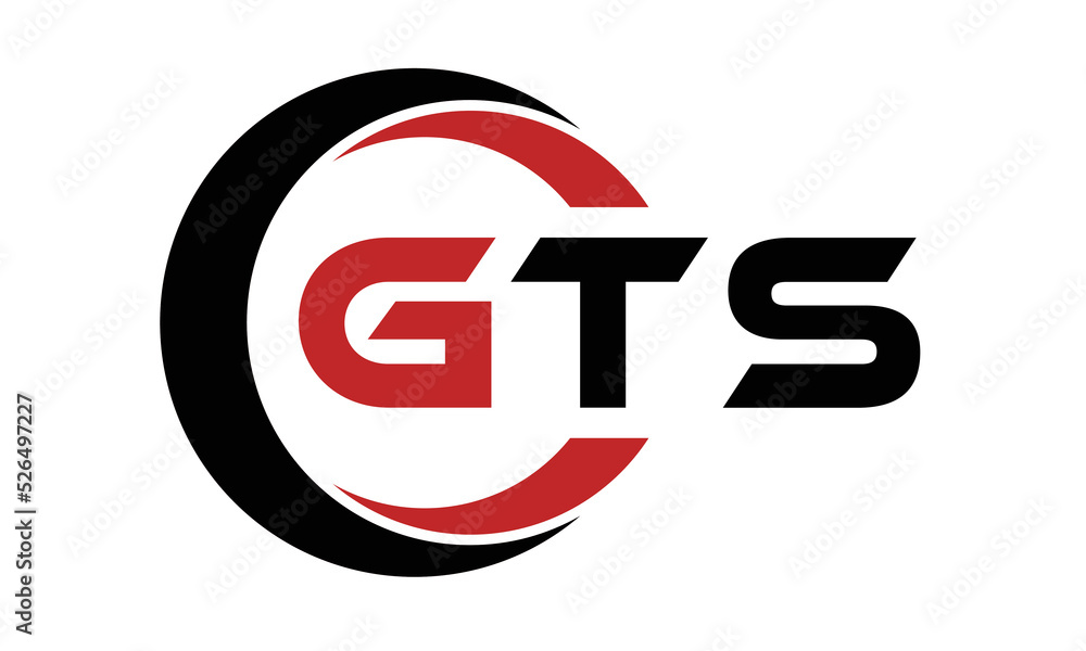 GTS three letter swoosh logo design vector template | monogram logo ...