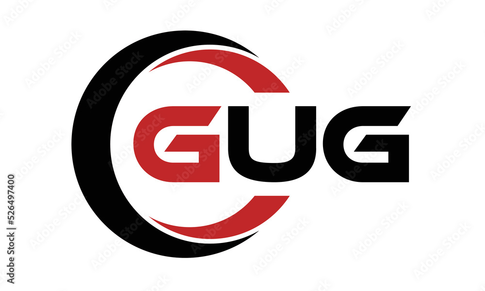 GUG three letter swoosh logo design vector template | monogram logo ...
