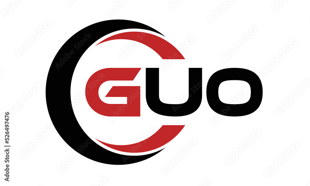 GUO three letter swoosh logo design vector template | monogram logo ...