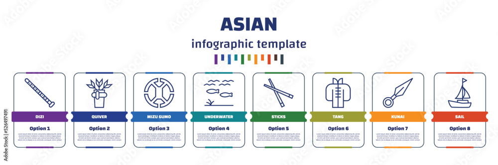 Vetor de infographic template with icons and 8 options or steps ...