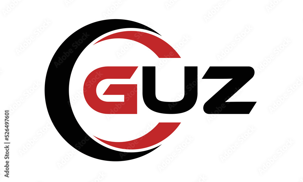 GUZ three letter swoosh logo design vector template | monogram logo ...