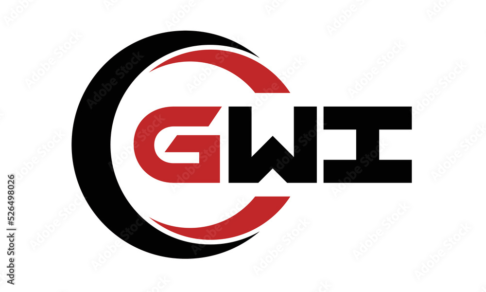 GWI three letter swoosh logo design vector template | monogram logo ...
