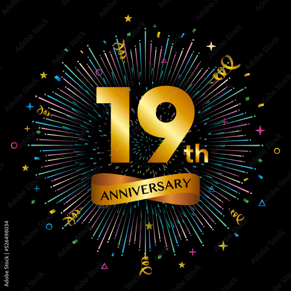 19th anniversary celebration logotype. Golden anniversary celebration ...