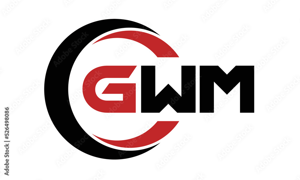 GWM three letter swoosh logo design vector template | monogram logo ...