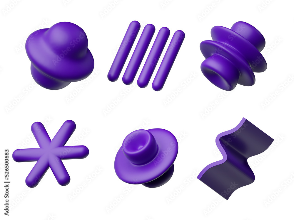 3d render, simple geometric shapes, primitives and abstract objects ...