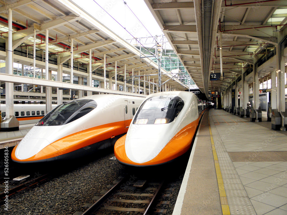Taipei, Taiwan, October 23, 2019: Taiwan High Speed Railway. It is one ...