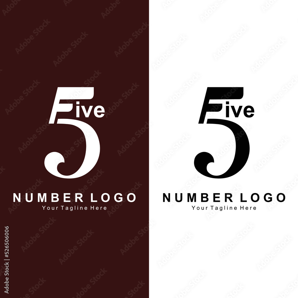 number 5 five logo design, premium simple icon vector, suitable for ...