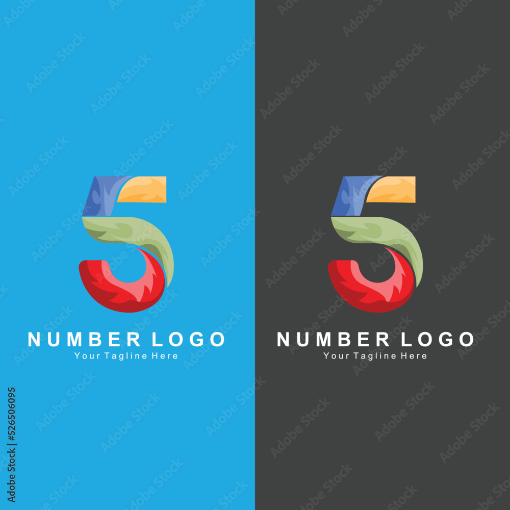 number 5 five logo design, premium simple icon vector, suitable for ...