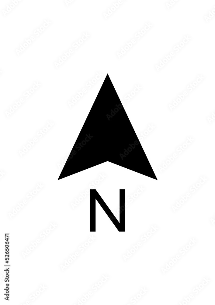 black and white north arrow Stock Illustration | Adobe Stock