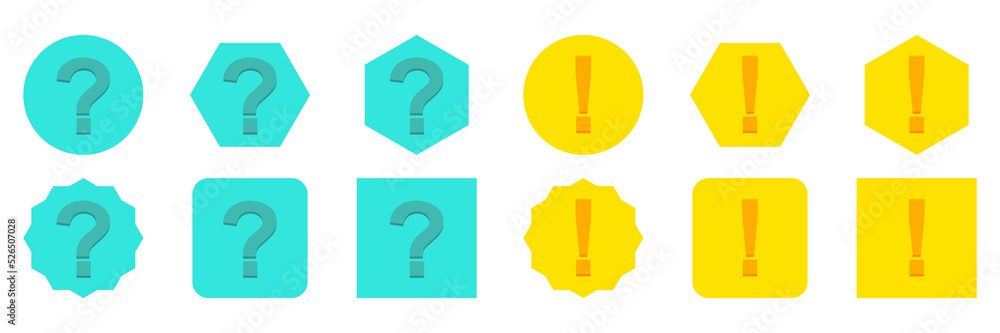 Question mark Icon Set, FAQ sign, Help symbol. Exclamation mark Icon ...
