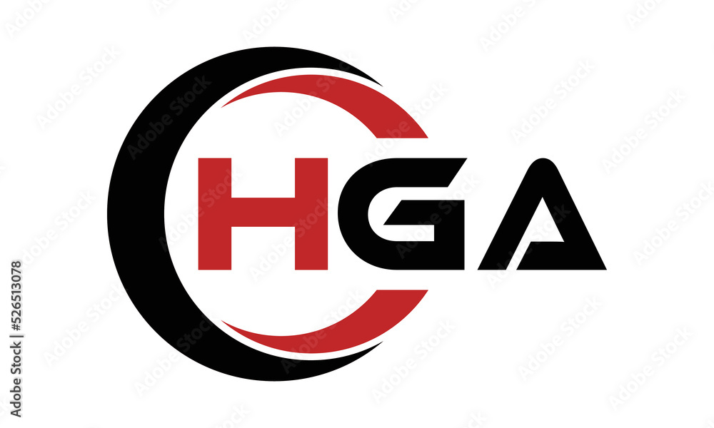 HGA three letter swoosh logo design vector template | monogram logo ...
