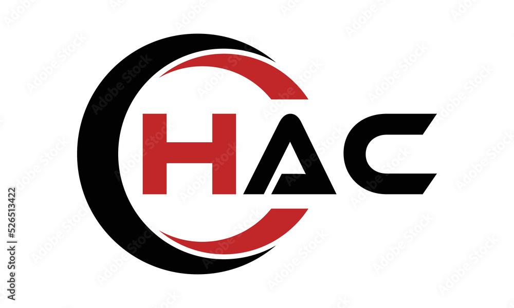 HAC three letter swoosh logo design vector template | monogram logo ...