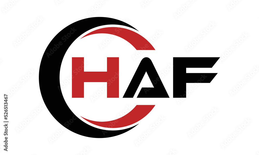 HAF three letter swoosh logo design vector template | monogram logo ...