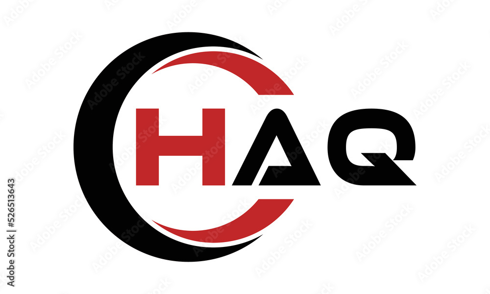HAQ three letter swoosh logo design vector template | monogram logo ...