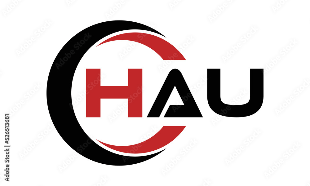 HAU three letter swoosh logo design vector template | monogram logo ...