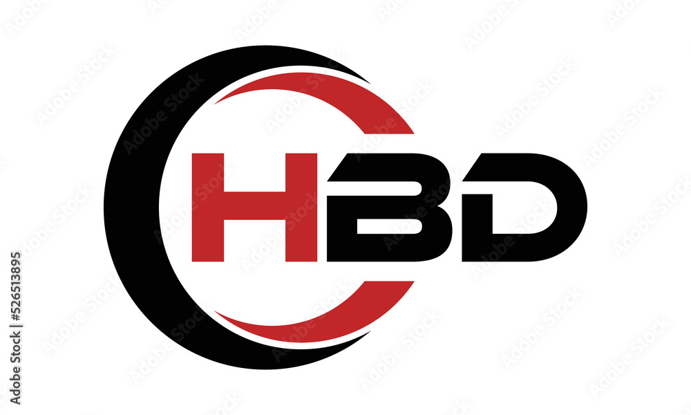 HBD three letter swoosh logo design vector template | monogram logo ...