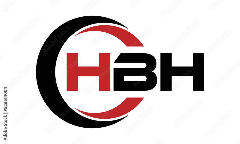Vecteur Stock HBH three letter swoosh logo design vector template ...