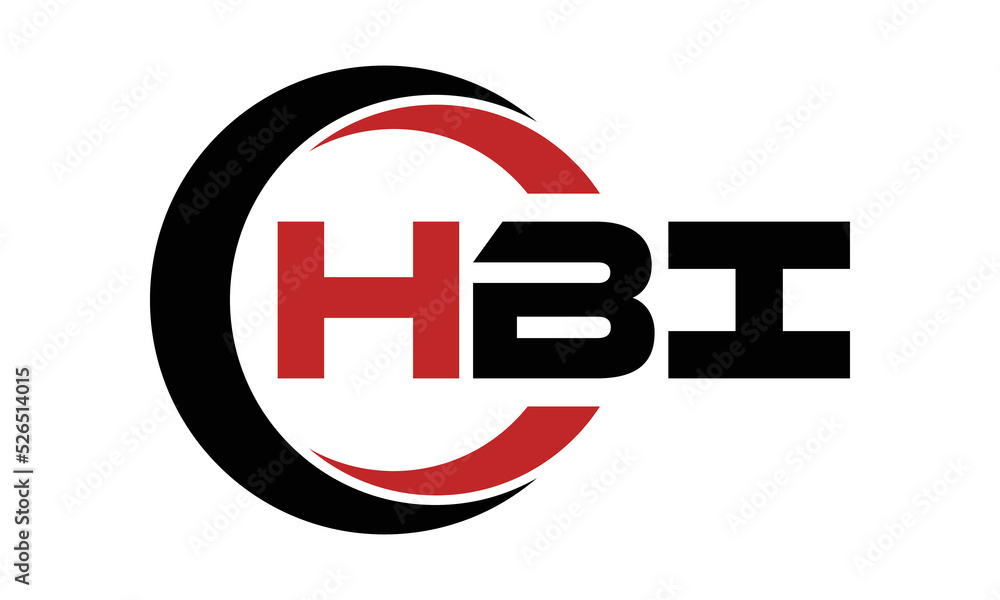 HBI three letter swoosh logo design vector template | monogram logo ...