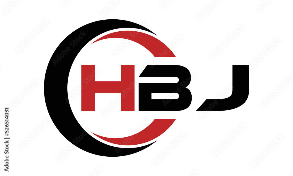 HBJ three letter swoosh logo design vector template | monogram logo ...