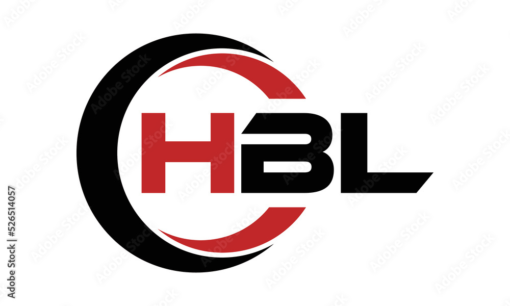 HBL three letter swoosh logo design vector template | monogram logo ...