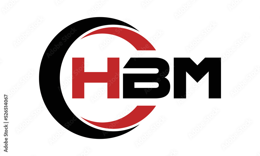 HBM three letter swoosh logo design vector template | monogram logo ...