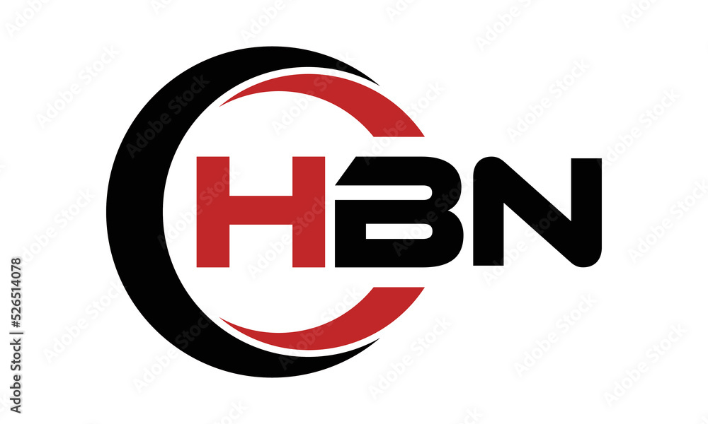HBN three letter swoosh logo design vector template | monogram logo ...