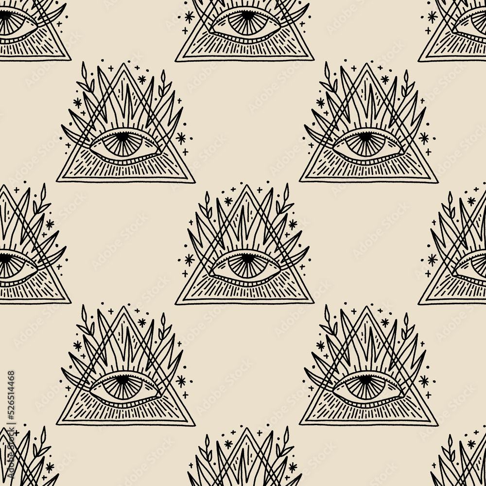All seeing eyes masonic triangle pyramid witchy mystical dark boho ...