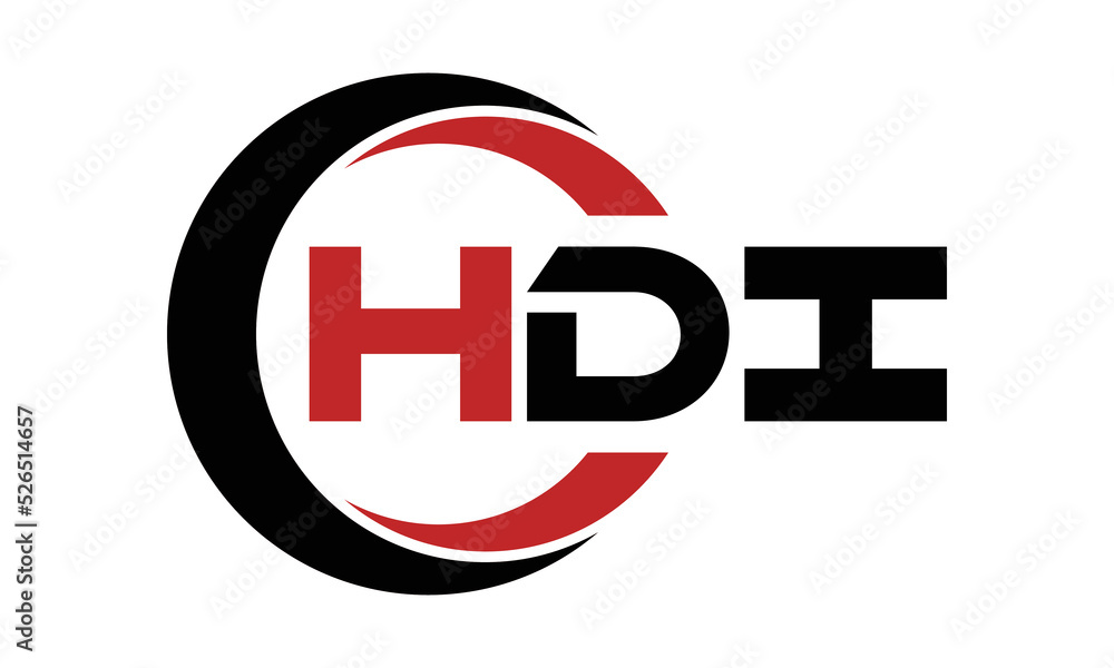 HDI three letter swoosh logo design vector template | monogram logo ...