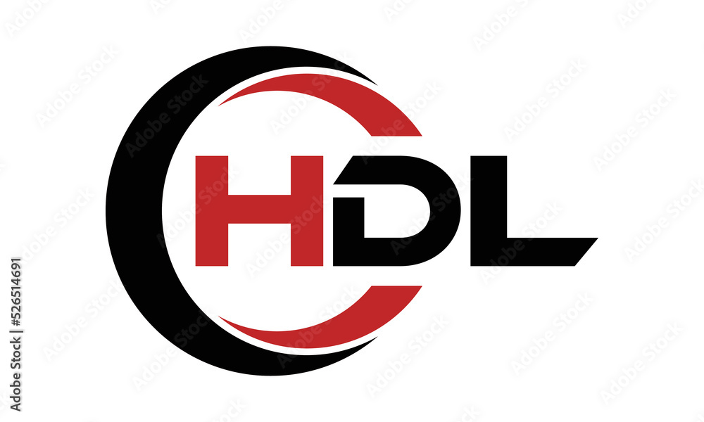HDL three letter swoosh logo design vector template | monogram logo ...