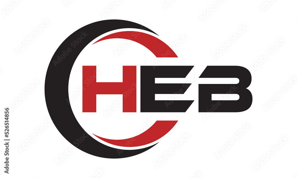Grafika wektorowa Stock: HEB three letter swoosh logo design vector ...