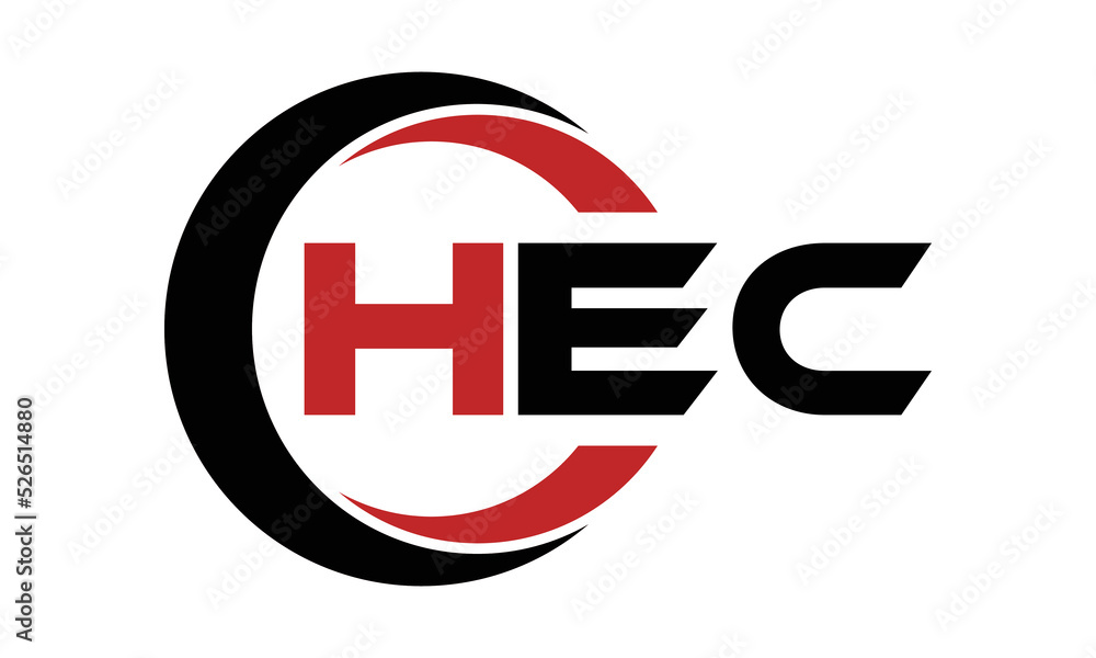 HEC three letter swoosh logo design vector template | monogram logo ...