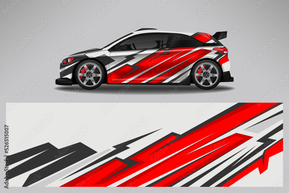 Car decal wrap livery design. Graphic abstract line racing background ...
