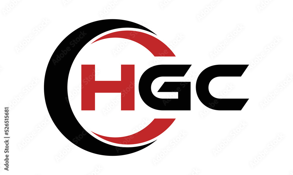 HGC three letter swoosh logo design vector template | monogram logo ...