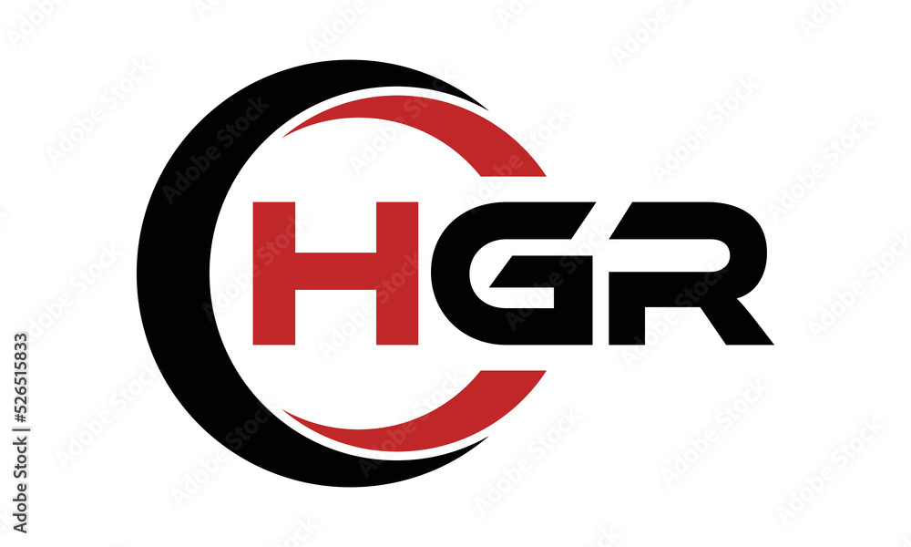 HGR three letter swoosh logo design vector template | monogram logo ...