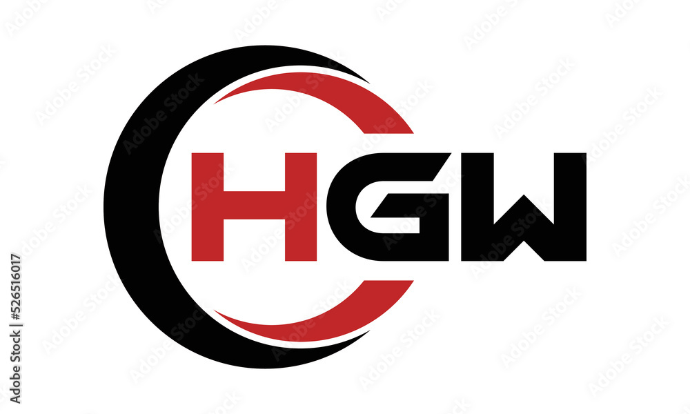 HGW three letter swoosh logo design vector template | monogram logo ...