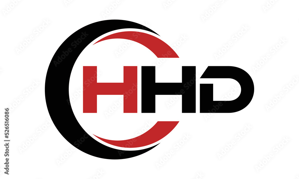 HHD three letter swoosh logo design vector template | monogram logo ...