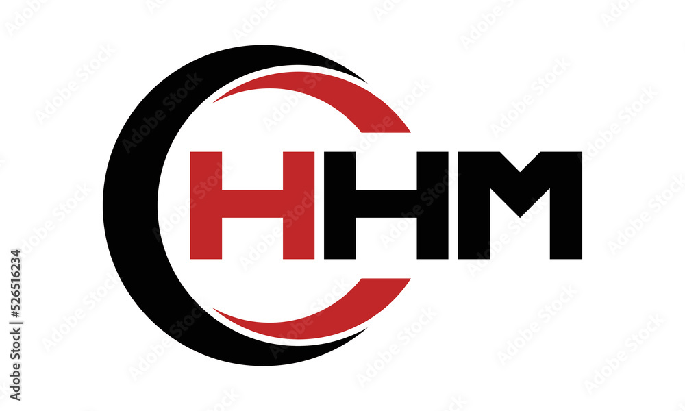 HHM three letter swoosh logo design vector template | monogram logo ...