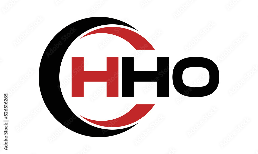 HHO three letter swoosh logo design vector template | monogram logo ...