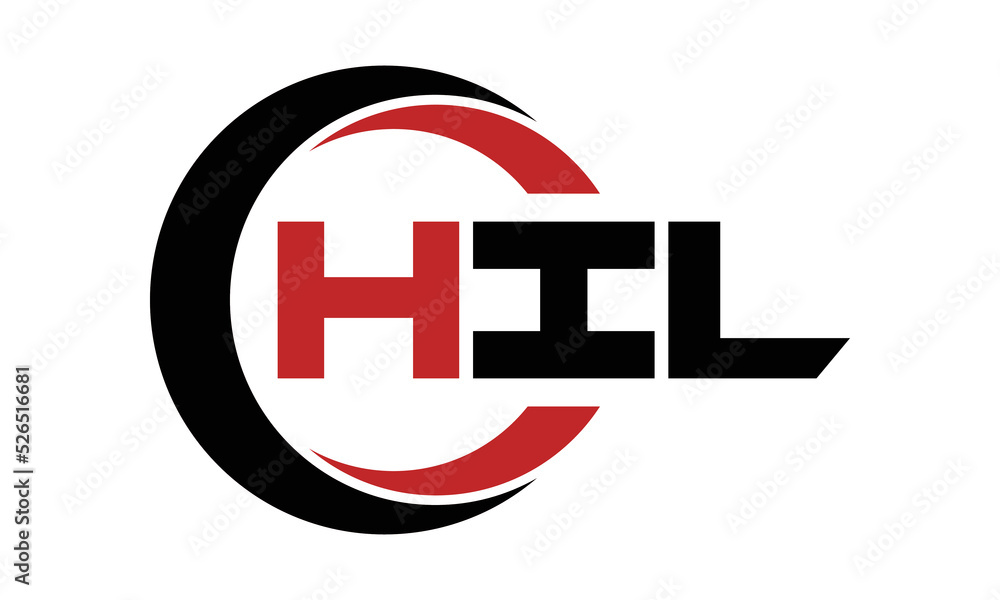 HIL three letter swoosh logo design vector template | monogram logo ...