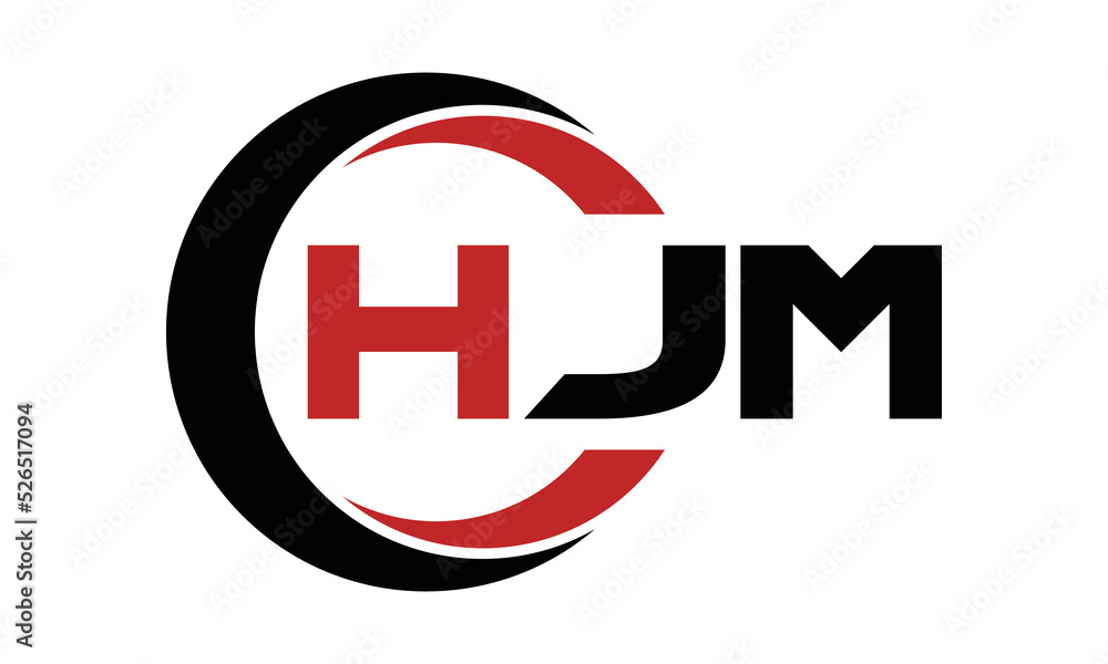 HJM three letter swoosh logo design vector template | monogram logo ...