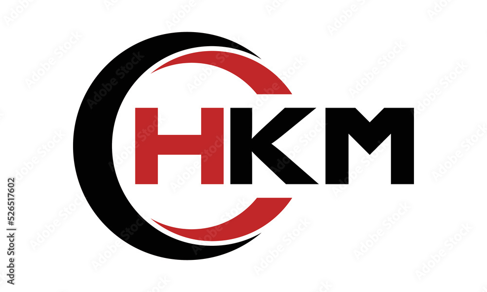 HKM three letter swoosh logo design vector template | monogram logo ...