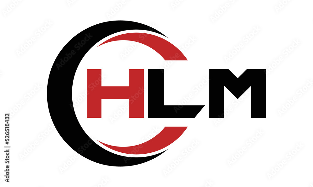 HLM three letter swoosh logo design vector template | monogram logo ...