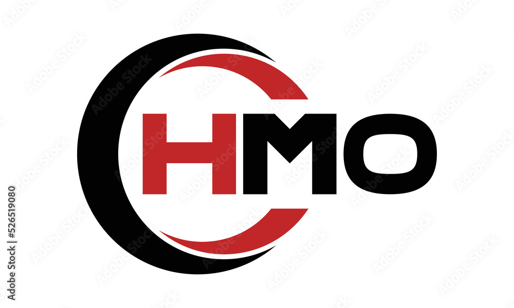 HMO three letter swoosh logo design vector template | monogram logo ...