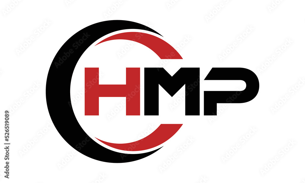 HMP three letter swoosh logo design vector template | monogram logo ...