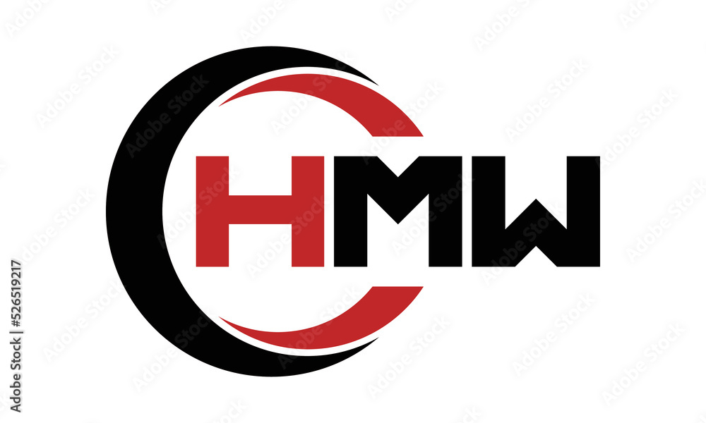 HMW three letter swoosh logo design vector template | monogram logo ...