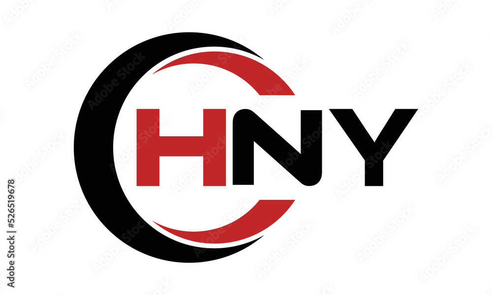 HNY three letter swoosh logo design vector template | monogram logo ...