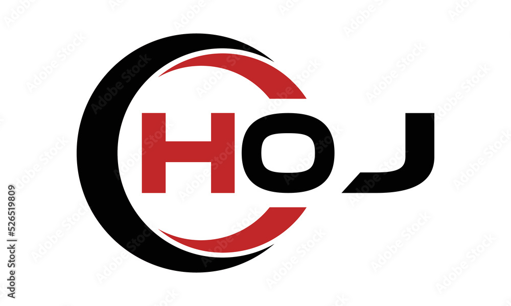 HOJ three letter swoosh logo design vector template | monogram logo ...
